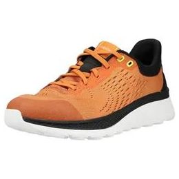 Sneaker Geox "Geox Sneaker Textil", Herren, Gr. 43, schwarz, orange, Textil, Schuhe Sneaker