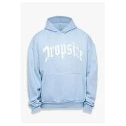 Kapuzenpullover DROPSIZE "Dropsize Herren Dropsize Logo Design Hoodie", Herren, Gr. XS, babyblau, 70% Baumwolle, 30% Polyester, mehrfarbig, oversize, ohne Ausschnitt, Pullover Kapuzenpullover