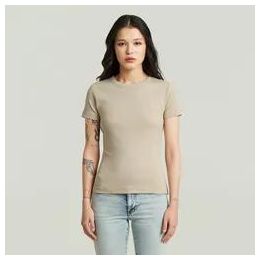 G-Star Raw T-Shirt G-STAR "Slim Rib Wmn", Damen, Gr. XL, dk brick, Single Jersey, Obermaterial: 98% Baumwolle, 2% Elasthan, unifarben, slim fit h&uuml;ftlang, Rundhals, abgesteppte Kante, Shirts T-Shirt, in Rundhalsform