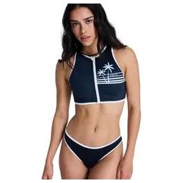 Crop-Bikini-Top Roxy "The Retro Essentials Crop Top", Damen, Gr. XS, Cup B, anthrazit, Obermaterial: 85% Microfaser, 15% Elasthan;, Bikini-Oberteile
