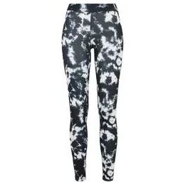 Leggings Urban Classics "Urban Classics Damen Ladies Tie Dye Leggings", Damen, Gr. M, US-Gr&ouml;&szlig;en, schwarz, wei&szlig;, 94% Polyester, 6% Elasthan, slim fit, Hosen Leggings