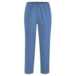 Caprihose GOLDNER "7/8-Stretchhose", Damen, Gr. 60, N + K Gr, blau (jeansblau), Obermaterial: 67% Baumwolle CO. 28% Polyamid PA. 5% Elasthan EL., Hosen Caprihose, Seitenschlitze