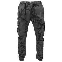 Cargohose Urban Classics "Urban Classics Herren Camo Cargo Jogging Pants", Damen, Gr. 36, Normalgr&ouml;&szlig;en, grau camo, 98% Baumwolle, 2% Elasthan, normal, Hosen Cargohose
