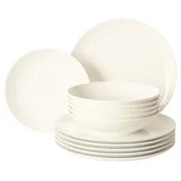 Geschirr-Set Seltmann Weiden "Tafelservice Savona Fine Diamond 12er Set creme", creme, 12 tlg., Porzellan, Geschirr-Sets, Geschirr-Set, Sp&uuml;lmaschinenfest, Mikrowellensicher, Ofenfest