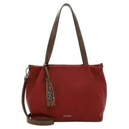 Emily & Noah Shopper EMILY & NOAH "Shopper E&N Elke", Damen, Gr. B/H/T: 39cm x 26cm x 14cm 0, rot (rot, cognac 607), Polyurethan, Taschen Shopper