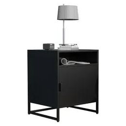 Nachttisch Vcm "Metall Nachttisch Beistelltisch Dreht&uuml;r Flokas L", schwarz, B:45cm T:40cm, Sideboards, Nachttisch