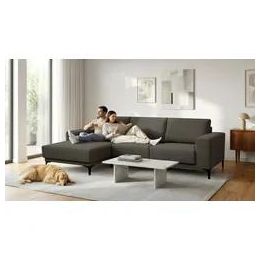 Ecksofa OTTO HOME "Xander, L-Form", onyx, B:280cm H:85cm T:152cm, 90% PES, 10% NY, Sofas, Ecksofa, Breite 280 cm, Soft-Touch Chenille, schwarze Metallf&uuml;&szlig;e