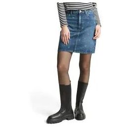 Jeansrock Tom Tailor DENIM, Damen, Gr. S, mid blau laser hearts denim, Denim/Jeans, Obermaterial: 100% Baumwolle. Futter: 65% Baumwolle, 35% Polyester, bedruckt, regular fit mini, R&ouml;cke Jeansrock, mit All-Over Print