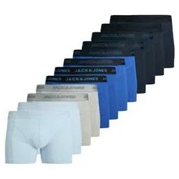 Jack & Jones Boxershorts JACK & JONES "Boxershort JACCOOPER TRUNKS 12 PACK, 12er Pack", Herren, Gr. XXL, bunt (schwarz, blau, grau), Obermaterial: 95% Baumwolle CO. 5% Elasthan EL., Unterhosen