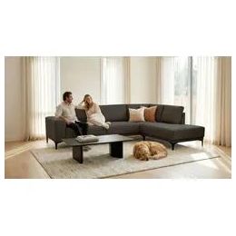 Ecksofa OTTO HOME "Xander, L-Form", onyx, B:289cm H:85cm T:210cm, 90% PES, 10% NY, Sofas, Ecksofa, Breite 289 cm, Webstoff, Soft-Touch Chenille, schwarze Metallf&uuml;&szlig;e