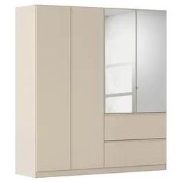 Dreht&uuml;renschrank Rauch "Kleiderschrank Schrank Garderobe W&auml;scheschrank Schlafzimmer JOEL", beige (champagner), B:181cm H:197cm T:54cm, Holzwerkstoff, Schr&auml;nke, Dreht&uuml;renschrank, mit zwei Schubladen, mit Push-to-Open Funktion MADE IN GERMANY