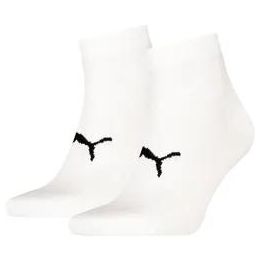Kurzsocken Puma "Puma UNISEX SPORT LIGHT QUARTER 2P", Herren, Gr. 35-38, wei&szlig;, Materialmix, normal, Socken, mit verst&auml;rktem Fersen- und Zehenbreich