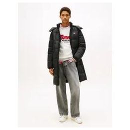 Tommy Hilfiger Steppmantel TOMMY JEANS "VAIL MAXI PARKA", Herren, Gr. XXL, schwarz, Web, Obermaterial: 100% Polyamid, unifarben, regular fit lang, Rundhals, eingesetzt gerader Abschluss, M&auml;ntel Steppmantel, Regular fit mit abnehmbarer Kapuze