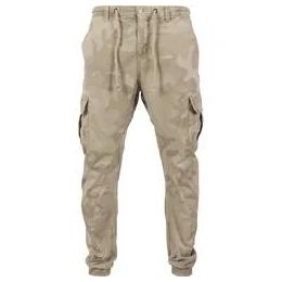 Cargohose Urban Classics "Urban Classics Herren Camo Cargo Jogging Pants", Damen, Gr. 36, Normalgr&ouml;&szlig;en, sand camouflage, 98% Baumwolle, 2% Elasthan, normal, Hosen Cargohose