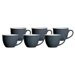 Ritzenhoff & Breker Tasse RITZENHOFF & BREKER "Jumbotassen Doppio 350 ml 6er Set", grau (anthrazit), Porzellan, Trinkgef&auml;&szlig;e, Tasse