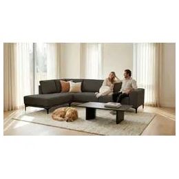 Ecksofa OTTO HOME "Xander, L-Form", onyx, B:289cm H:85cm T:210cm, 90% PES, 10% NY, Sofas, Ecksofa, Breite 289 cm, Webstoff, Soft-Touch Chenille, schwarze Metallf&uuml;&szlig;e