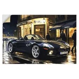 Wandbild Artland "BMW Z8 nachts in Paris", farbe bild(er): farbig, B:120cm H:80cm, Bilder, als Alubild, Leinwandbild, Poster, Wandaufkleber in verschied. Gr&ouml;&szlig;en
