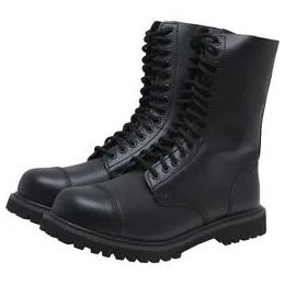 Stiefel BRANDIT "Brandit Vegantom 14 Eyelet Boots", Damen, Gr. 42, schwarz, Leder, unifarben, Schuhe Stiefel