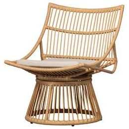 Rattanstuhl Woood "Alatna aus handgeflochtenem Kunststoffgeflecht H 80 x B 64 cm", natur, natur, natur, B:64cm H:80cm T:53cm, Wicker/Kunststoffgeflecht, St&uuml;hle, Rattanstuhl, F&uuml;r Innen- und Au&szlig;enbereich, stabiler Alurahmen, inkl. Sitzkissen