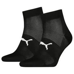 Kurzsocken Puma "Puma UNISEX SPORT LIGHT QUARTER 2P", Herren, Gr. 43-46, schwarz, Materialmix, normal, Socken, mit verst&auml;rktem Fersen- und Zehenbreich