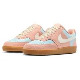 Sneaker Nike SPORTSWEAR "W COURT VISION LOW", Herren, Gr. 38, arctic orange, pale ivory, glacier blau, Leder, Synthetik, Schuhe Sneaker