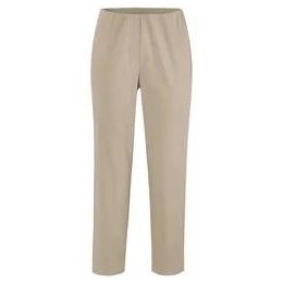 Caprihose GOLDNER "7/8-Stretchhose", Damen, Gr. 54, N + K Gr, beige (sand), Obermaterial: 67% Baumwolle CO. 28% Polyamid PA. 5% Elasthan EL., Hosen Caprihose, Seitenschlitze