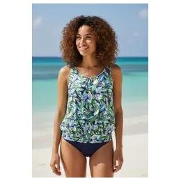 Tankini-Top s.Oliver "Avin", Damen, Gr. 38, N-Gr, gr&uuml;n, blau bedruckt, Obermaterial: 85% Polyamid, 15% Elasthan. Futter: 92% Polyester, 8% Elasthan, bedruckt, Bikini-Oberteile