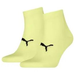 Kurzsocken Puma "Puma UNISEX SPORT LIGHT QUARTER 2P", Herren, Gr. 35-38, gelb, Materialmix, normal, Socken, mit verst&auml;rktem Fersen- und Zehenbreich