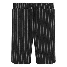 Shorts Urban Classics "Urban Classics Striped Crinkle Resort Shorts", Herren, Gr. S, US-Gr&ouml;&szlig;en, schwarz, sanftes wei&szlig;, 92% Polyester, 6% Viskose, 2% Elasthan, gestreift, normal, Hosen Shorts