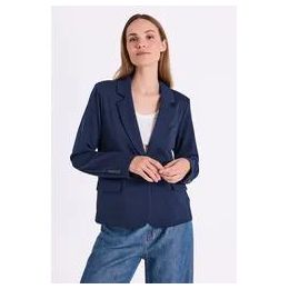 Jackenblazer Freequent "FQNANNI-JACKET", Damen, Gr. XXL, navy blazer, Web, Obermaterial: 73% Polyester, 24% Viskose, 3% Elasthan, unifarben, tailliert h&uuml;ftbedeckend, tiefer V-Ausschnitt, Blazer, mit Viskose