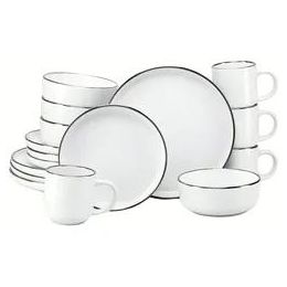 Kombiservice Creatable "Nordic Festive, Service 16-tlg.", wei&szlig;, 16, Steinzeug, Geschirr-Sets, Kombiservice, Minimalistisches Design, Dezente goldene Akzente