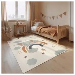 Kinderteppich Hanse Home "Dreamy Jumbo", creme multifarben, B:200cm H:10mm L:290cm, Polypropylen, Teppiche, Kinderteppich, Pflegeleicht, Weich, Kinderzimmer, Spielteppich, Spielunterlage