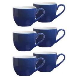 Ritzenhoff & Breker Espressotasse RITZENHOFF & BREKER "Espressotassen Doppio 80 ml 6er Set", blau (indigo blau), Porzellan, Trinkgef&auml;&szlig;e, Espressotasse