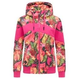 Outdoorjacke Ragwear "Nuggie Block Flower", Gr. XXL (44), multi combo26, Au&szlig;enmaterial: 100% Polyester. Innenfutter: 100% Polyester, gerade h&uuml;ftbedeckend, eng Rippstrickb&uuml;ndchen, Jacken Outdoorjacke, modische Damen Freizeitjacke mit floralem Print