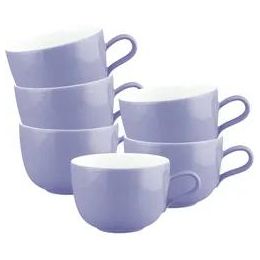 Tasse Seltmann Weiden "Milchkaffeetassen Liberty Pure Colors 380 ml 6er Set", lila (grape lila), B:10,3cm H:7,4cm &Oslash;:10,3cm, Porzellan, Trinkgef&auml;&szlig;e, Tasse, Sp&uuml;lmaschinenfest, Mikrowellensicher, Ofenfest