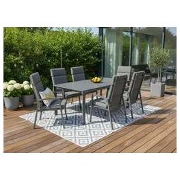 Garten-Essgruppe OTTO HOME "Maruja", dunkelgrau, Aluminium, Sitzm&ouml;bel-Sets, bestehend aus 1 Tisch, 6 St&uuml;hlen und 6 Sitzauflagen, Topseller