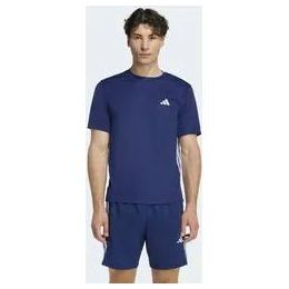 T-Shirt Adidas PERFORMANCE "WORKOUT ESSENTIALS 3-STRIPES", Herren, Gr. 3XL, dunkelblau, wei&szlig;, Obermaterial: 100% Polyester, Rundhals, Shirts T-Shirt