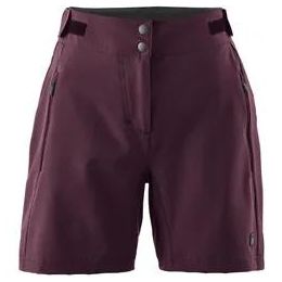 Fahrradhose Gonso "Adventure Super Shorts W", Damen, Gr. 44, Normalgr&ouml;&szlig;en, dunkelrot, 86% Polyester, 14% Elasthan, Hosen Fahrradhose, Damen Bike-Shorts, Innenhose mit Sitzpolster, Radhose mit Komfortbund
