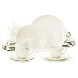 Geschirr-Set Seltmann Weiden "Kombiservice Savona Fine Diamond 30er Set creme", beige (creme), 30 tlg., Porzellan, Geschirr-Sets, Geschirr-Set, Sp&uuml;lmaschinenfest, Mikrowellensicher, Ofenfest