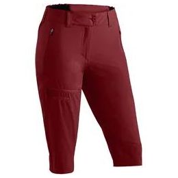 Outdoorhose Maier Sports "Lulaka Capri Loop", Damen, Gr. 42, Normalgr&ouml;&szlig;en, weinrot, 100% Polyester, Hosen Outdoorhose, Damen Wanderhose, elastische Funktionshose mit 3 Taschen, Regular Fit
