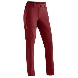 Outdoorhose Maier Sports "Nata Zip Loop", Damen, Gr. 42, Normalgr&ouml;&szlig;en, weinrot, 100% Polyester, Hosen Outdoorhose, Damen Zip-Off Wanderhose, atmungsaktive Trekkinghose, Regular Fit