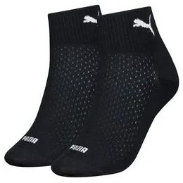 Kurzsocken Puma "Puma WOMEN QUARTER 2P", Damen, Gr. 39-42, schwarz, Obermaterial: 65% Baumwolle, 22% Polyester, 10% Polyamid, 3% Elasthan, Socken, atmungsaktives Mesh zur Bel&uuml;ftung, um k&uuml;hl und trocken zu bleiben