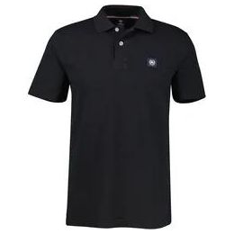 Poloshirt Lerros "Poloshirt mit Waffelstruktur, grosse Gr&ouml;&szlig;en", Herren, Gr. 4XL, schwarz, 100% Baumwolle, ohne Ausschnitt, Shirts