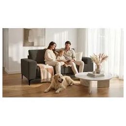 2-Sitzer OTTO HOME "Xander", onyx, B:164cm H:85cm T:88cm, 90% PES, 10% NY, Sofas, Breite 164 cm, Webstoff, Soft-Touch Chenille, schwarze Metallf&uuml;&szlig;e
