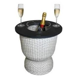 Beistelltisch COOTAB COOLER TABLE "3-in-1 Loungetisch mit Acryl-K&uuml;hler Paris 43 cm", beige (champagner, schwarz), B:41cm H:43cm T:41cm, Tische, Beistelltisch, Wetterfest, Pflegeleicht, Hitzebest&auml;ndig