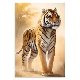 Wandbild Artland "Tiger", farbe bild(er): braun, B:80cm H:120cm, Alu Dibond, Bilder, als Alubild, Leinwandbild, Poster, Wandaufkleber in verschied. Gr&ouml;&szlig;en