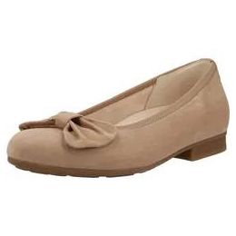 Ballerina Gabor COMFORT "Gabor Comfort Ballerinas Veloursleder", Damen, Gr. 40,5, sand, Veloursleder, Schuhe Ballerina