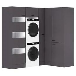 Mehrzweckschrank-Set Optifit "OPTImulti", anthrazitfarben, B:213,2cm H:210cm T:57,1cm, Holzwerkstoff, Kastenm&ouml;bel-Sets, Stellma&szlig; 213,2x150 cm, cleveres W&auml;schesystem, Schrankinnenausstattung