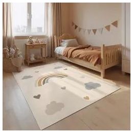 Kinderteppich Hanse Home "Skyla", creme multifarben, B:200cm H:10mm L:290cm, Polypropylen, Teppiche, Kinderteppich, Pflegeleicht, Weich, Kinderzimmer, Spielteppich, Spielunterlage