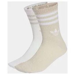 Sportsocken Adidas ORIGINALS "3-STREIFEN GLITZER CREW, 2 PAAR", Herren, Gr. M (40/42), ice gold metallic, wei&szlig;, Obermaterial: 48% Baumwolle, 36% Polyester, 7% metallisierte Fasern, 6% Polyamid, 3% Elasthan, Socken Sportsocken, f&uuml;r Laufen, mit Rippb&uuml;ndchen, mit Glitzer auf 3-Streifen und Trefoil